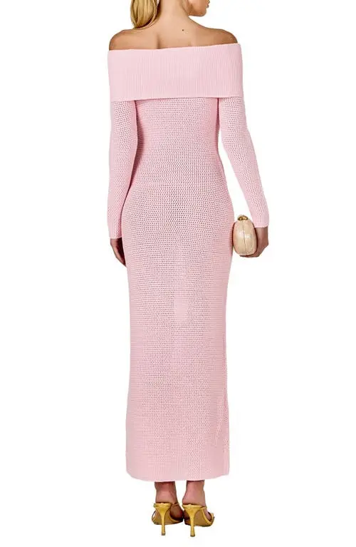 Endless Rose Off-the-shoulder Open Stitch Sweater Dress
