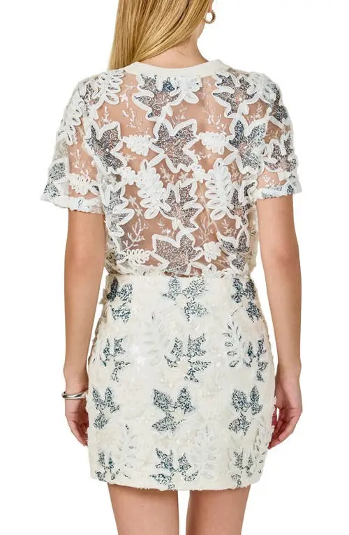 Endless Rose Sequin & Soutache Mesh Top