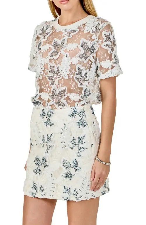 Endless Rose Sequin & Soutache Mesh Top