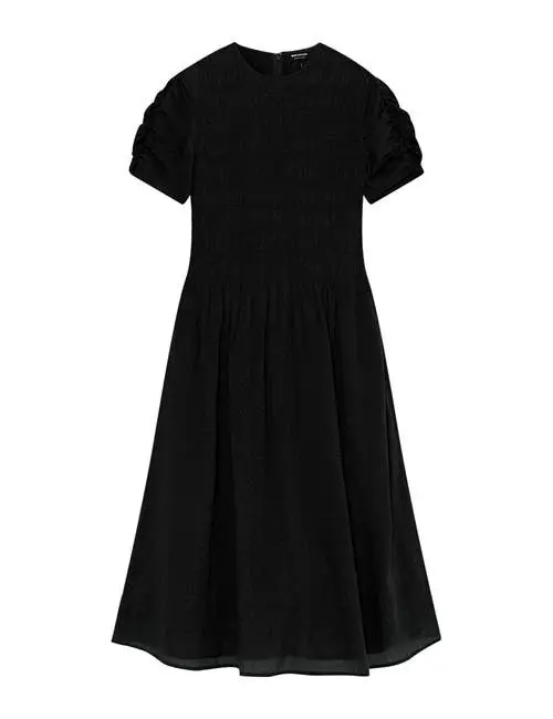 Whistles Avery Smocked Dress - Black