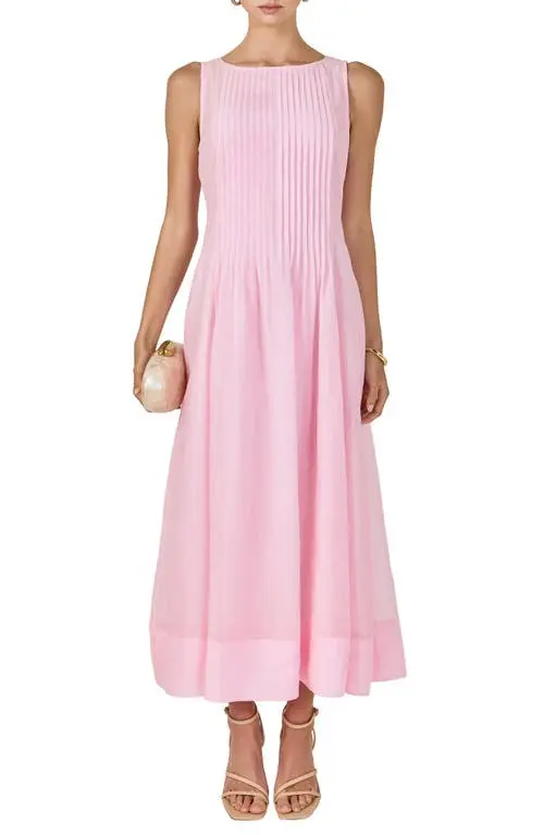 Endless Rose Pleated Bodice Sleeveless Maxi Dress - Pink