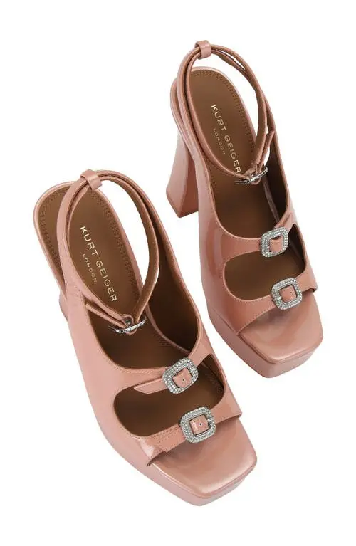 Kurt Geiger Triple Buckle Platform Sandals - Light/pastel Orange