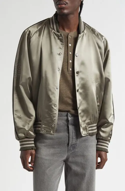 GOLDEN GOOSE Distressed Satin Bomber Jacket