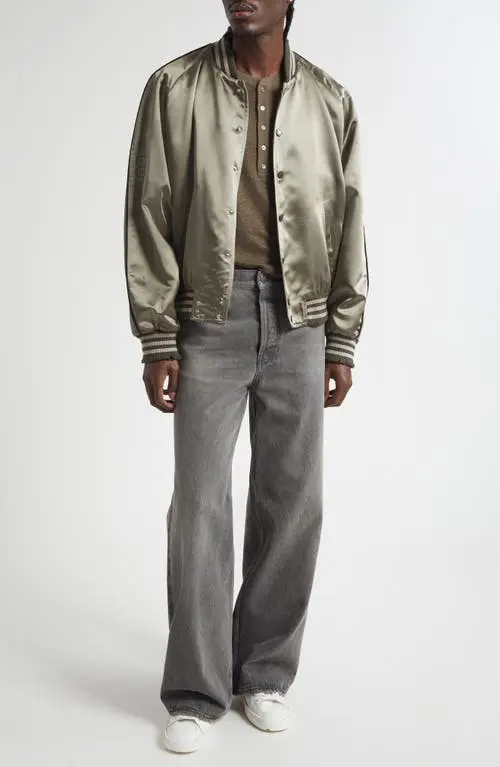 GOLDEN GOOSE Distressed Satin Bomber Jacket
