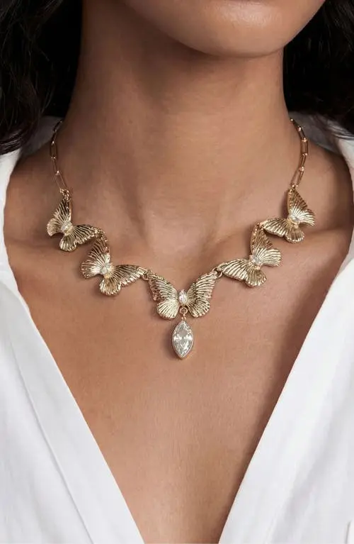 Ettika Crystal Butterfly Choker Necklace