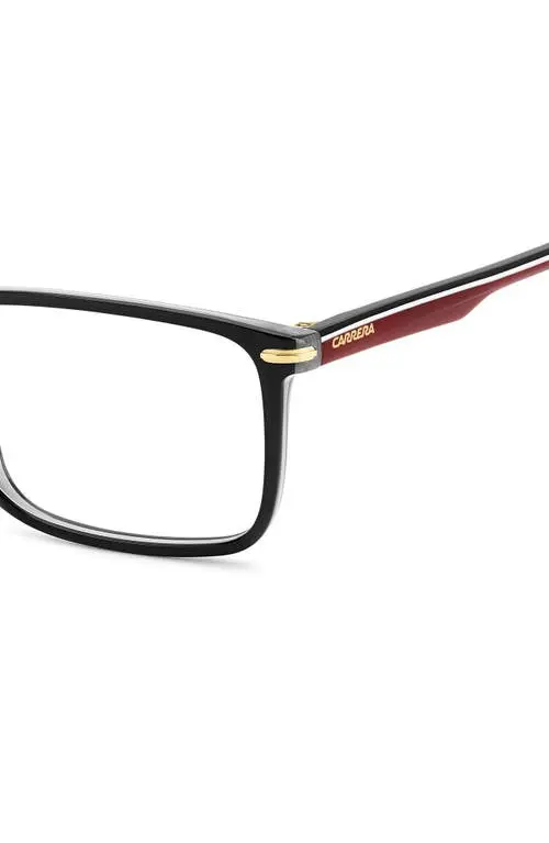 Carrera Eyewear Rectangular Acetate Full Rim Eyeglasses - Black Red