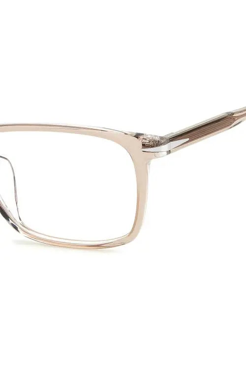 DB EYEWEAR BY DAVID BECKHAM 57mm Rectangular Optical Glasses - Beige Crystal