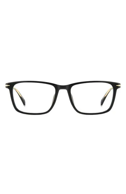 DB EYEWEAR BY DAVID BECKHAM 57mm Rectangular Optical Glasses - Black