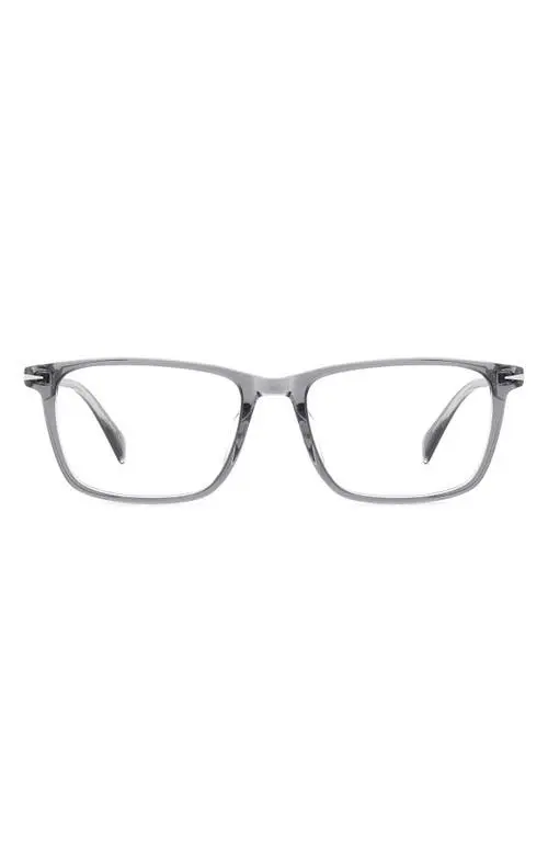 DB EYEWEAR BY DAVID BECKHAM 57mm Rectangular Optical Glasses - Grey Crystal