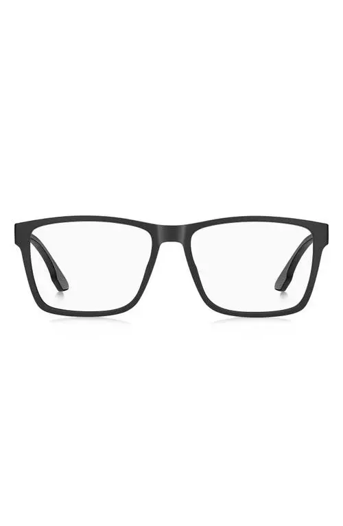 Hugo 57mm Rectangular Optical Glasses - Black