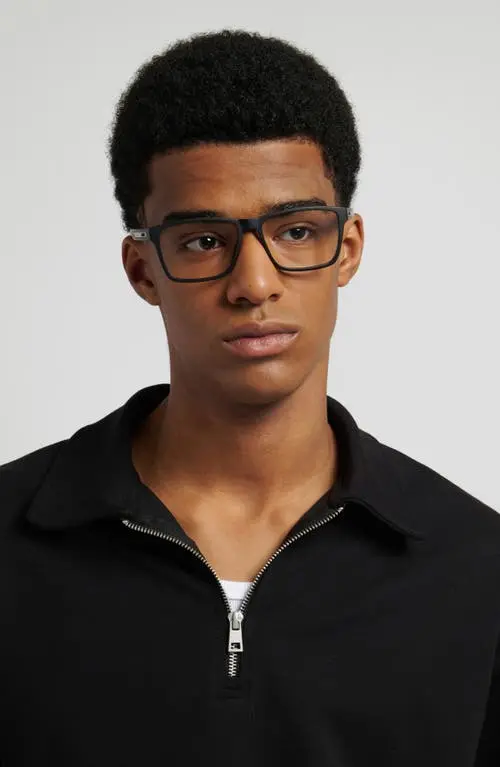 Hugo Rectangular Full Rim Eyeglasses - Black