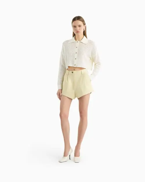 DODIEE Emma Leather Shorts - Butter Yellow