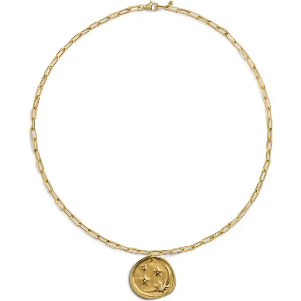 Monica Vinader Talisman Recycled 18k Gold Plate Necklace With Diamonds - Gold Vermeil