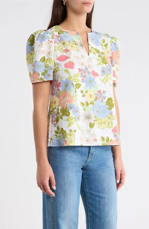 SUGARLIPS Floral Print Puff Sleeve Top