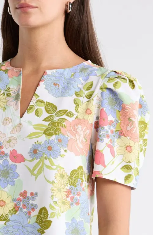 SUGARLIPS Floral Print Puff Sleeve Top