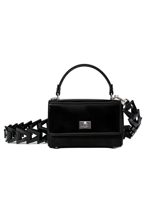 JURGI Lili Suede And Patent Leather Mini Bag - Black