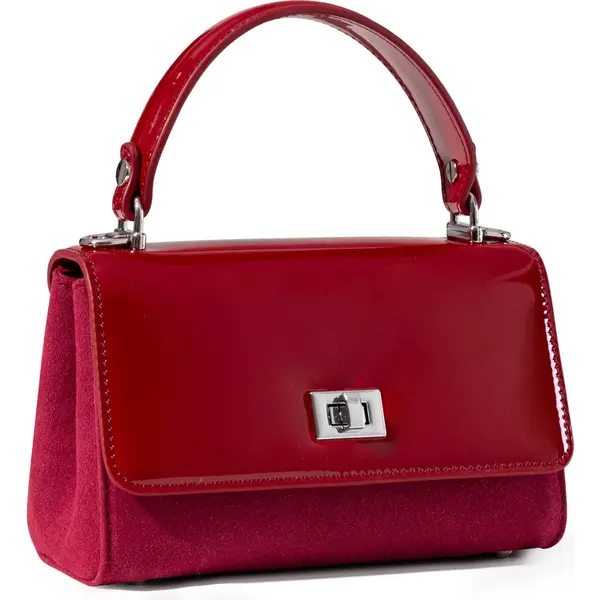 JURGI Lili Suede And Patent Leather Mini Bag - Red