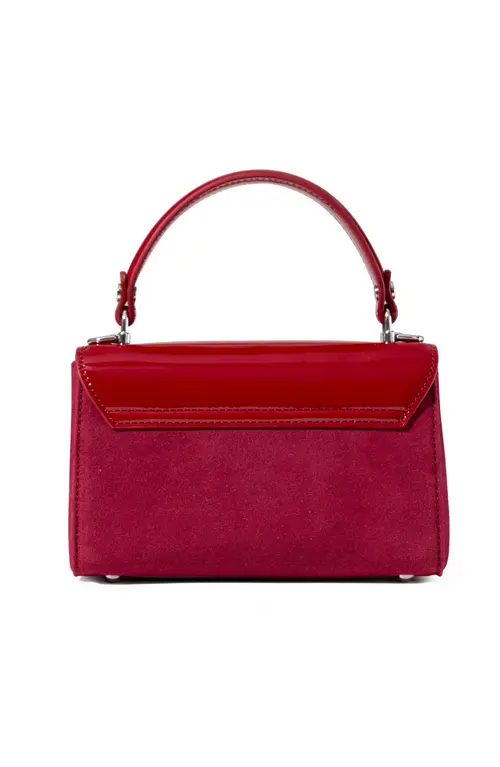 JURGI Lili Suede And Patent Leather Mini Bag - Red