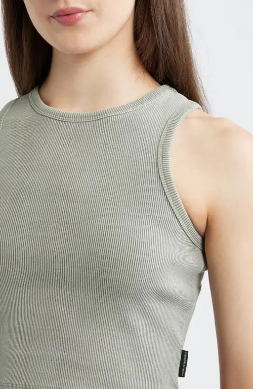 Brooklyn Industries Ribbed Cropped Tank Top - Shadow