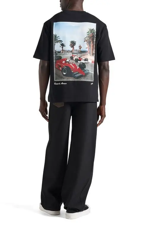 Manière De Voir Kian Circuit De Monaco Cotton T-shirt - Black