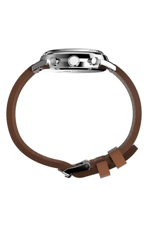 Timex® Marlin® Chronograph Watch With Leather Strap - Brown