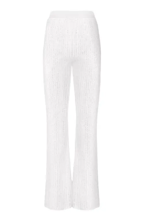 Missoni Ribbed Lamé Sequin Trousers - White