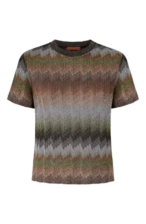 Missoni Viscose Lamé Crew-neck T-shirt With Snake Motif - Multicoloured