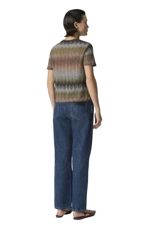 Missoni Viscose Lamé Crew-neck T-shirt With Snake Motif - Multicoloured