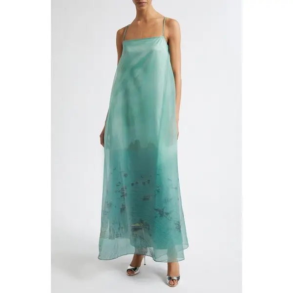 Staud Delfina Print Organza Maxi Dress - Endless Summer