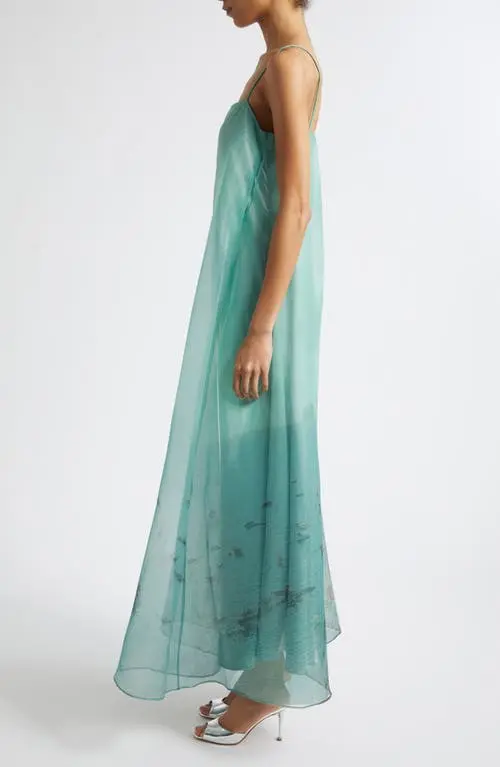 Staud Delfina Print Organza Maxi Dress