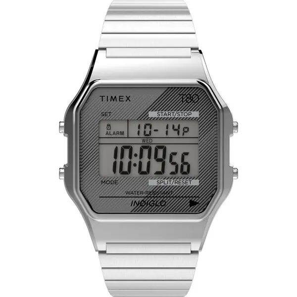 Timex® Timex T80 Digital Chronograph Bracelet Watch - Stainless Steel