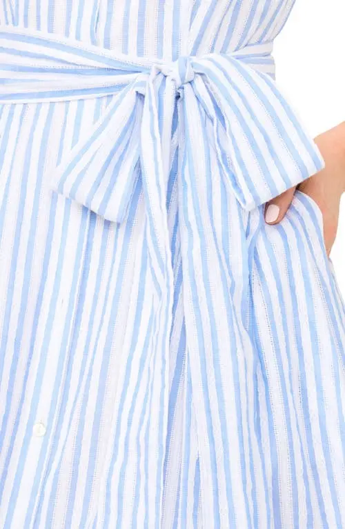 Ted Baker London Charlie Stripe Seersucker Midi Dress - Blue Surf