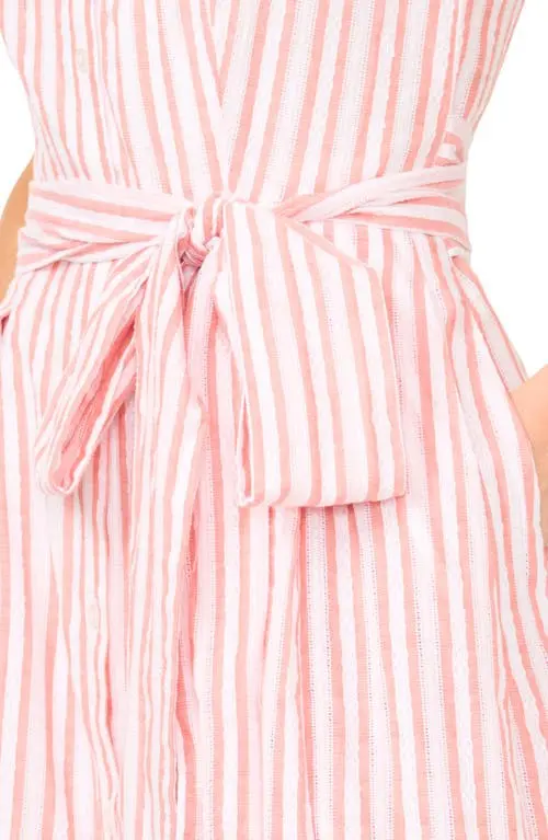 Ted Baker London Charlie Stripe Seersucker Midi Dress - Geranium