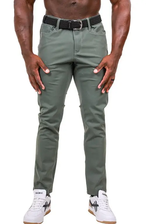 MACEOO Marthyr Slim Fit Stretch Pants - Green