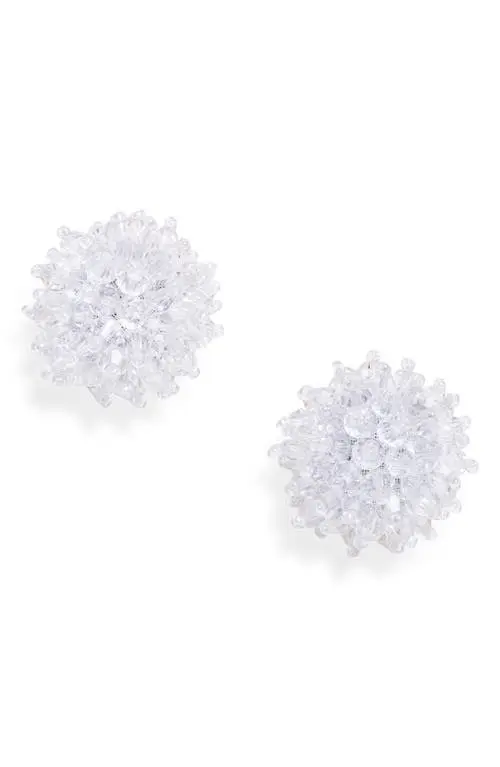 Oscar De La Renta Beaded Stud Earrings - Crystal