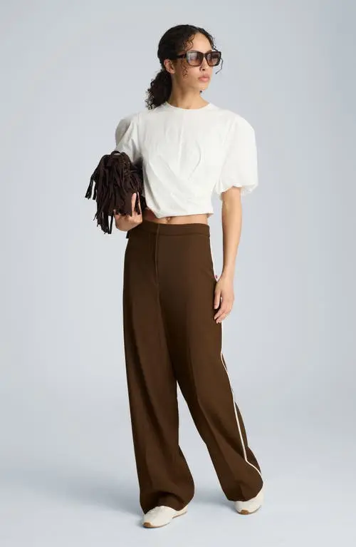 KENNETH COLE Side Stripe Wide Leg Pants