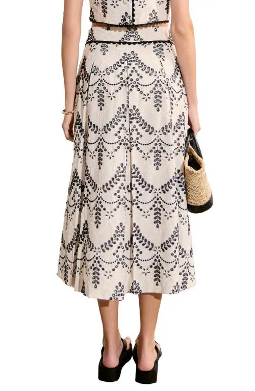 English Factory Embroidered Eyelet Maxi Skirt