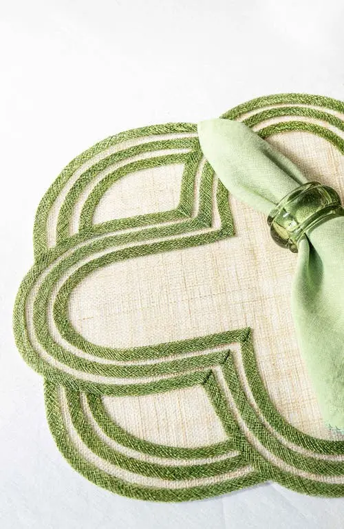 JULISKA Set Of 4 Scallop Stripe Placemats