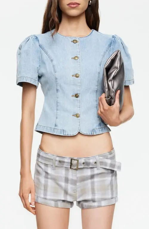 Lioness Puff Sleeve Denim Shirt