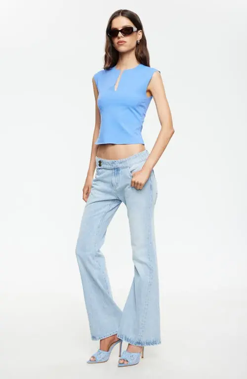 Lioness Hilton Button Tab Straight Leg Jeans