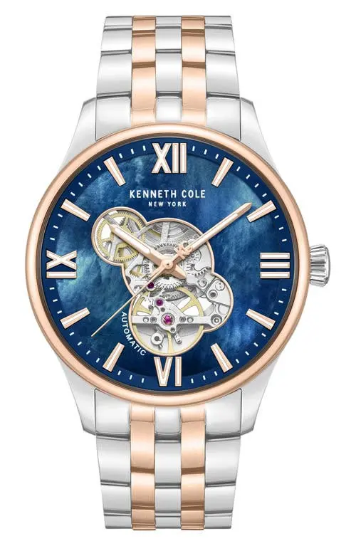 KENNETH COLE Varick Automatic Bracelet Watch - Silver Multi