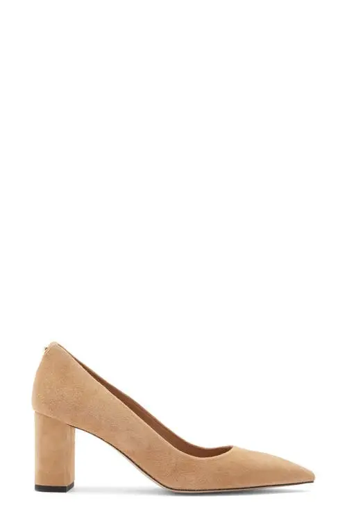 BOSS Janet Suede Pointed Toe Block Heel Pumps