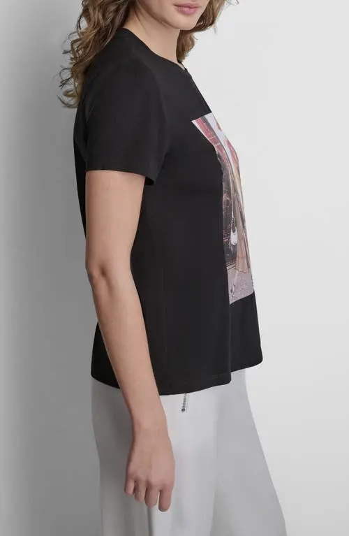 Dkny Manhattan Graphic Cotton Blend T-shirt - Black