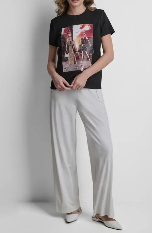 Dkny Manhattan Graphic Cotton Blend T-shirt - Black