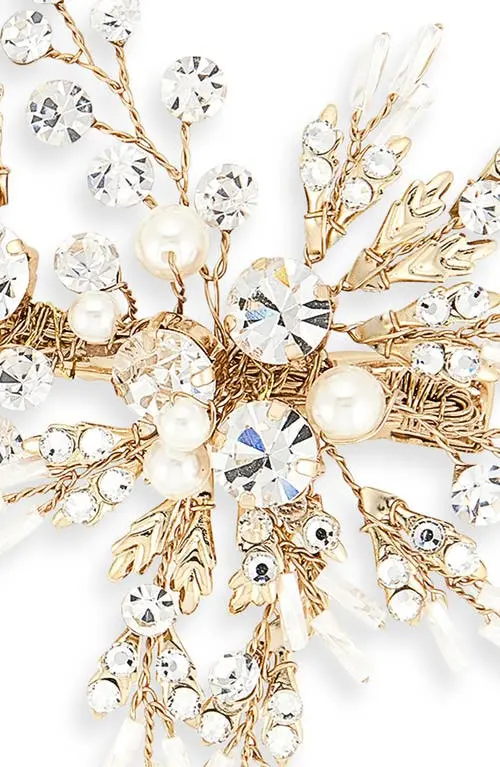 Brides & Hairpins Takara Crystal And Pearl Embellished Hair Clip - Gold