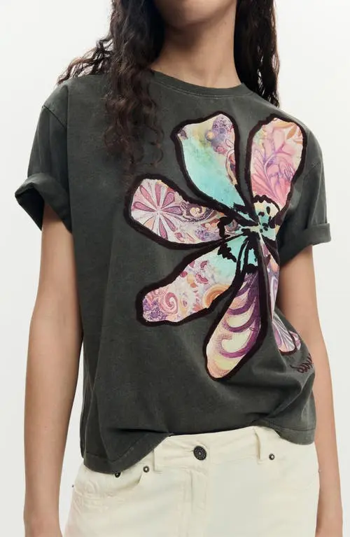 Desigual Floral Cotton Graphic T-shirt