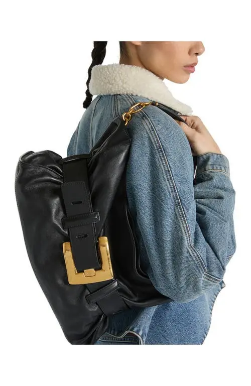 Balmain Medium Anthem Bag In Smooth Leather - Black