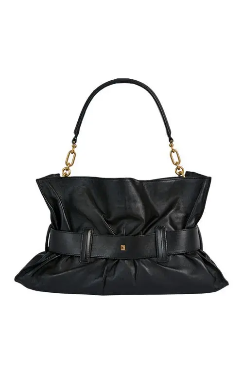 Balmain Medium Anthem Bag In Smooth Leather - Black
