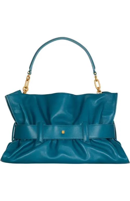 Balmain Medium Anthem Bag In Smooth Leather With Gold Hardware - Blue