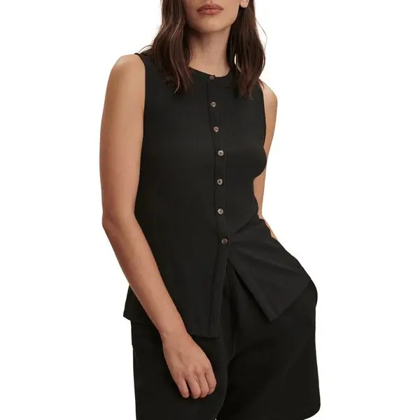 Varley Latia Button-up Tank - Black